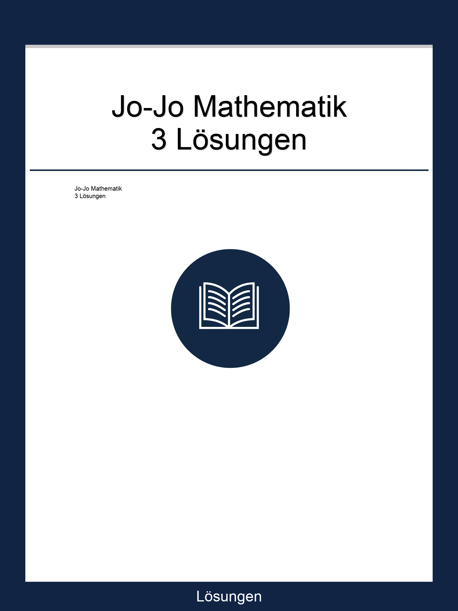 Jo-Jo Mathematik 3 Lösungen